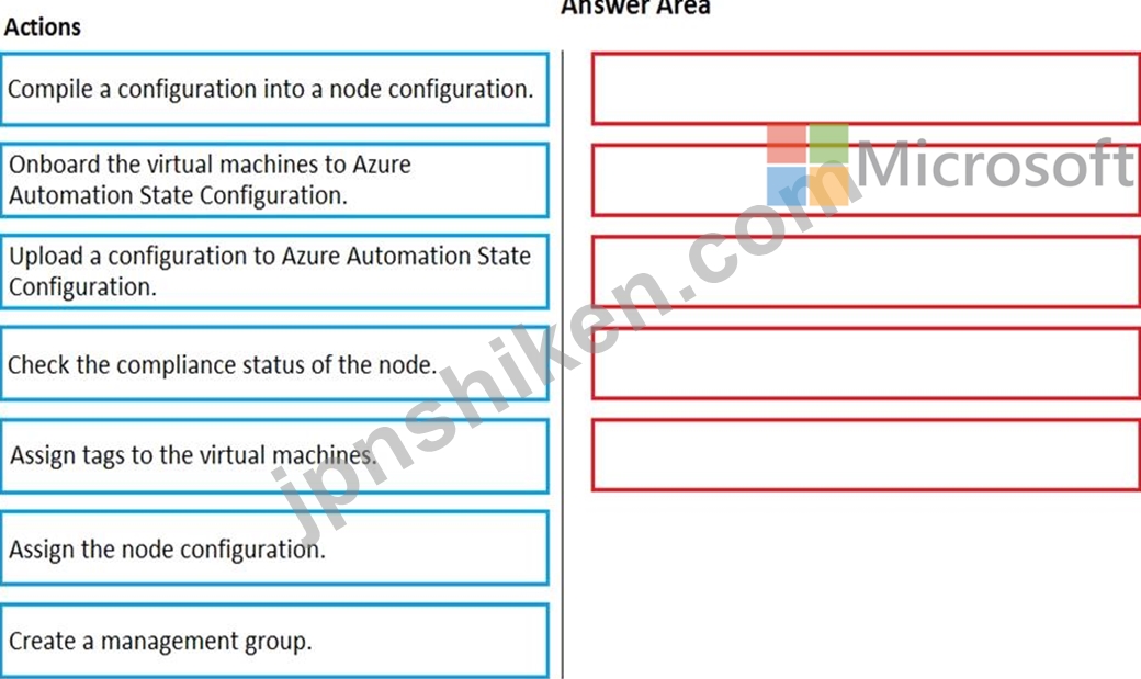 AZ-104J関連日本語版問題集質問11：仮想マシン構成の継続的な一貫性を管理するには、Azure Automation State Configurationを使用する必要があります。 どの ...