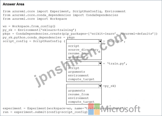 DP-100J試験対策書質問34：train.pyという名前のPythonスクリプトを作成し、scriptsという名前のフォルダーに保存します。このスクリプトは、scikit-learn ...